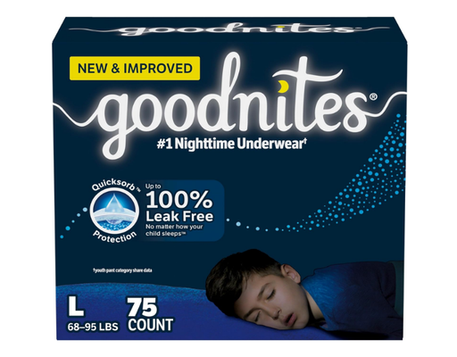Goodnites Boys Bedwetting Underwear Large 75 count