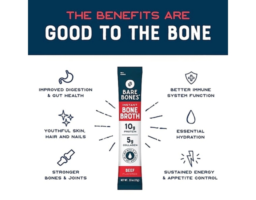 Bare Bones Instant Beef Bone Broth Sticks, 4.23 oz., 8 count