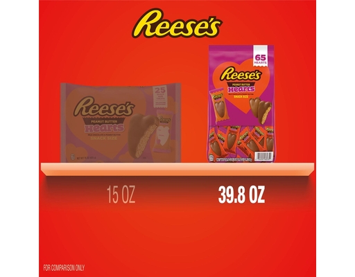 Reese's Valentine Milk Chocolate Snack Size Peanut Butter Hearts Candy ...