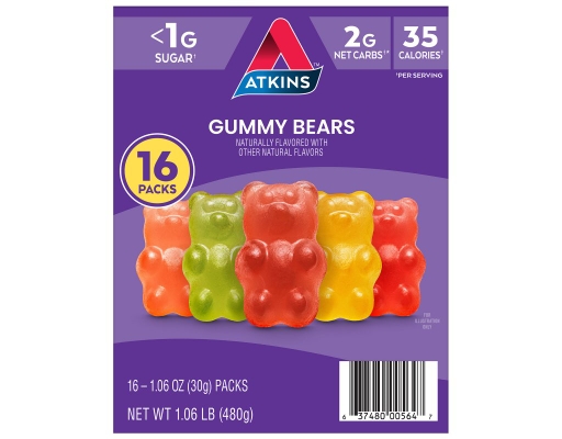 Atkins Endulge Gummy Bear Pieces Variety Pack, 16 ct.