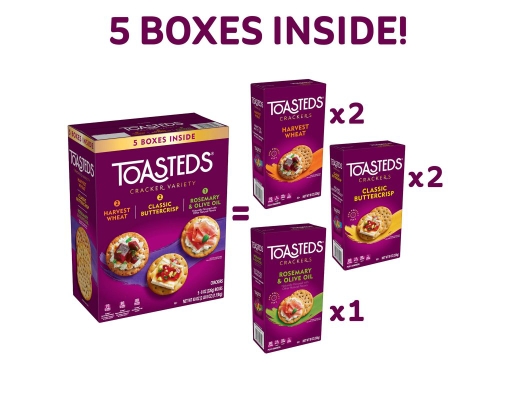 Toasteds Crackers Variety Pack 40 oz