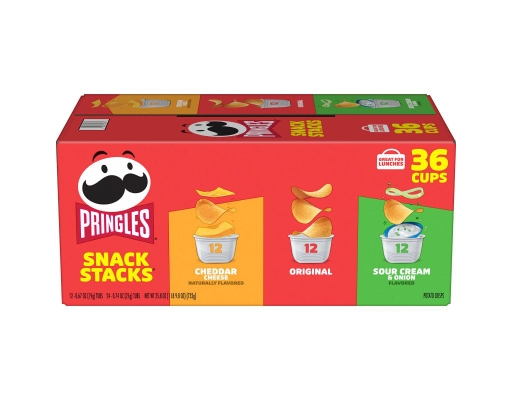 Pringles Snack Stacks Variety Pack Chips, 0.67 oz., 36 cups