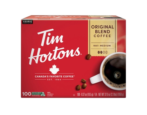 Tim Hortons Original Coffee Blend Pods Medium 100 ct