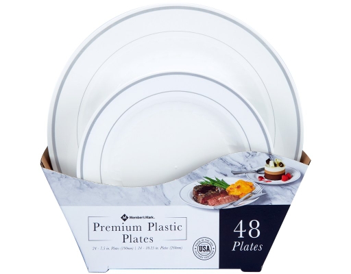 Member's Mark Premium Plastic Heavyweight Plates Combo pk 48 ct