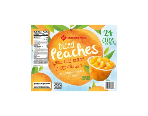 Member's Mark Diced Peaches Cups 4 oz (24-pk)