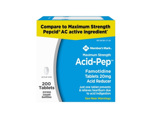Member's Mark Maximum Strength Acid-Pep 20mg Tablets 100 ct (2-