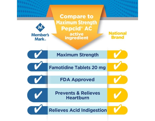 Member's Mark Maximum Strength Acid-Pep 20mg Tablets 100 ct (2-