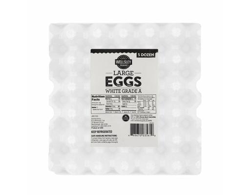 Wellsley Farms Large White Eggs, 12 count, 5 pack