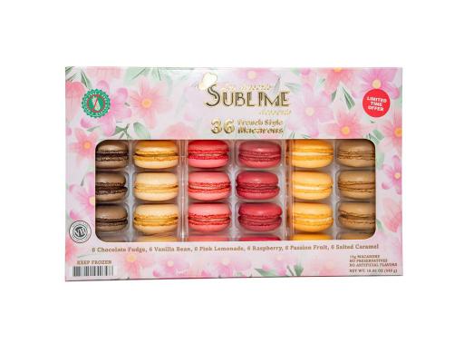 Sublime Desserts Macarons Assorted Flavors, Frozen, 36 count