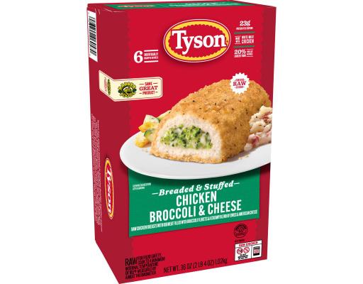 Tyson Foods Stuffed Chicken Breast, Broccoli & Cheese, Frozen, 6 oz., 6 ...
