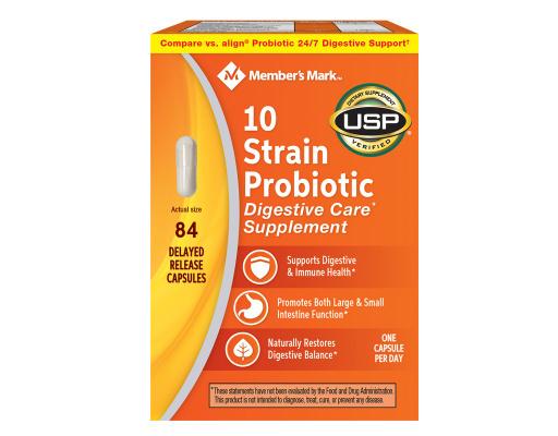 Member's Mark 10 Strain Probiotic Digestive Care Supplement 84